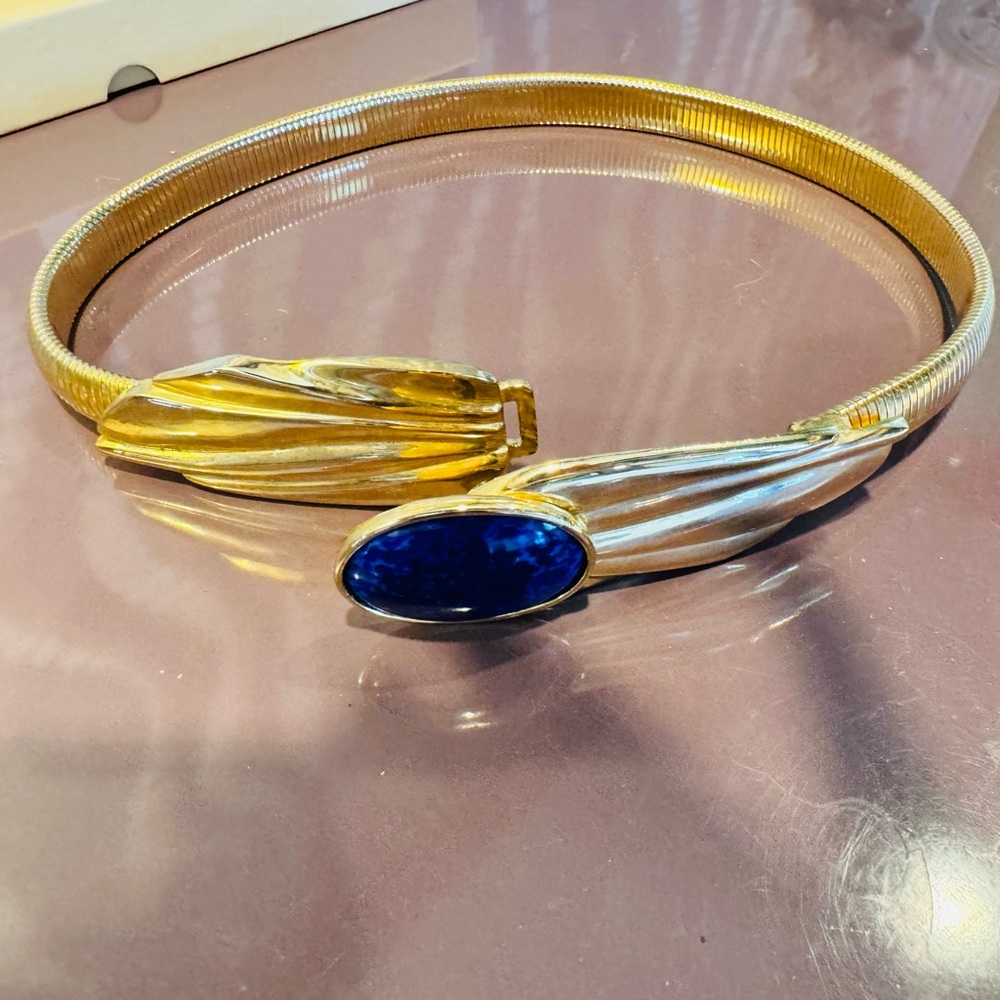 Rare Vintage Gold Stretch Stone Belt Acessocraftnyc - Gem